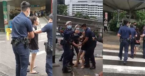 Prc Woman Arrested Outside AMK MRT Station Passersby Said The Police