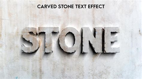 Premium PSD Carved Stone Text Effect