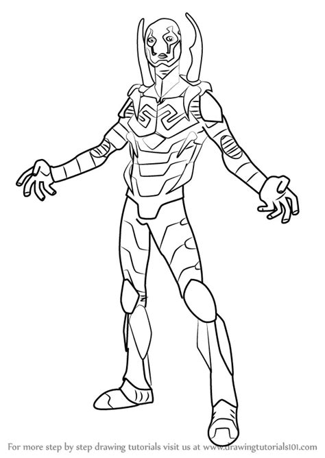 How To Draw Blue Beetle DC Comics Step By Step DrawingTutorials101