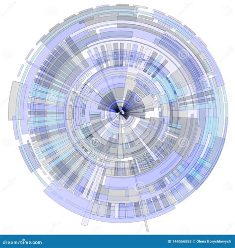 C rculo De Formas Geom tricas Luz azuis Ilustração do Vetor