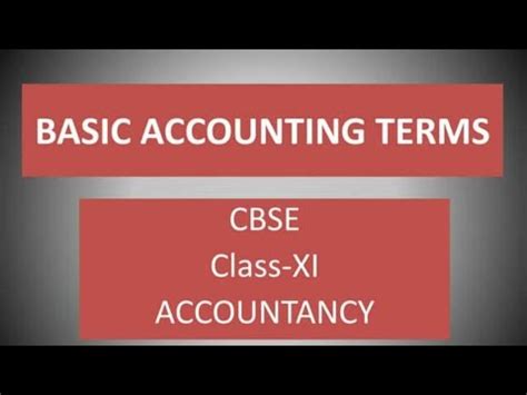 Basic Accounting Terms Class 11 Part 1 Introduction YouTube