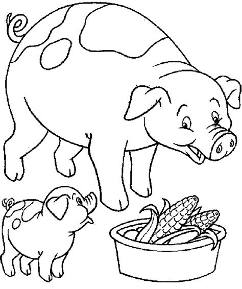 Coloriage Cochon et bébé dessin gratuit à imprimer