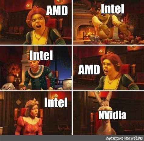 Комикс мем Intel AMD Intel AMD Intel NVidia Комиксы Meme arsenal