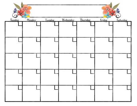 Free Cute Printable Calendar