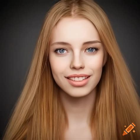 Portrait Of A Stunning Woman With Golden Hair And Captivating Eyes On