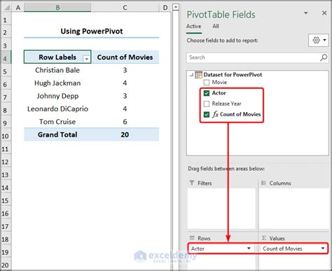 how to count unique values using excel pivot table 3 ways