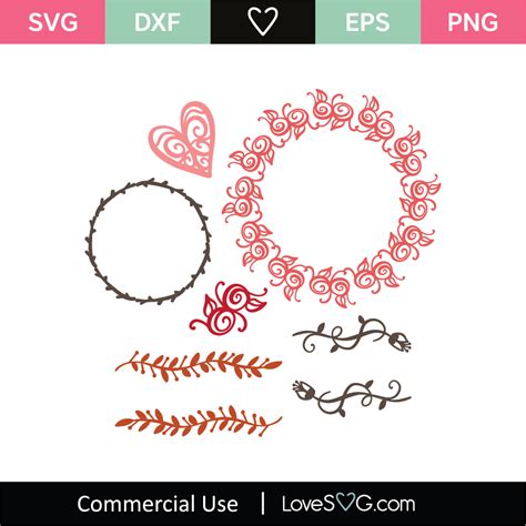 Floral Monogram Frames SVG Cut File Lovesvg