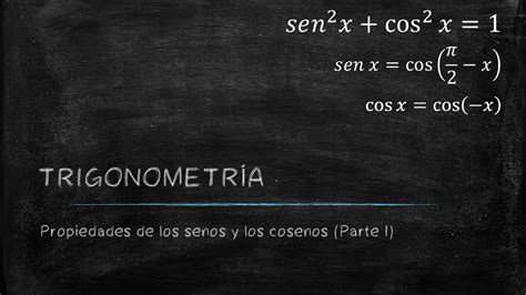 Trigonometr A Propiedades Del Seno Y El Coseno Youtube