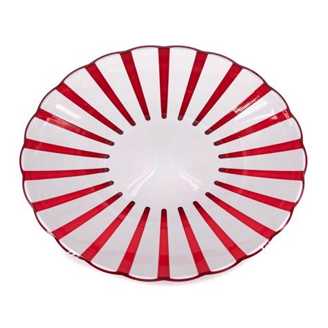 Plat centre de table 38 cm rouge blanc Grace GUZZINI à prix dégriffé