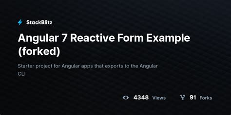 angular 7 reactive form example forked stackblitz