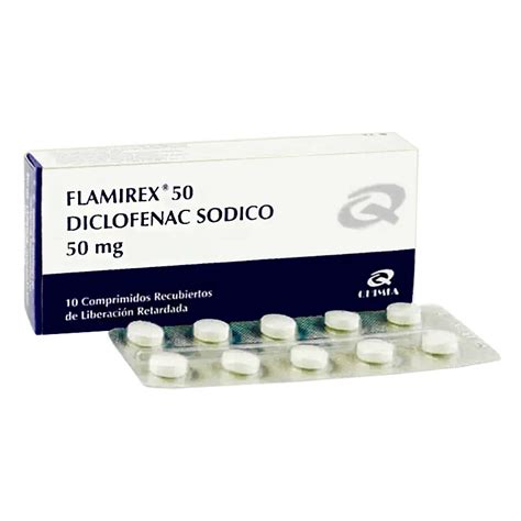 Flamirex Diclofenac Sodico 50mg Caja De 10 Comprimidos Recubiertos