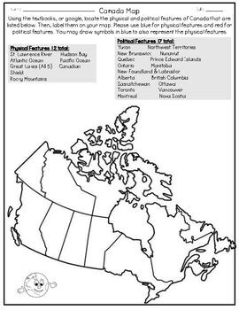 Canada Map Activity Ss G By Glitter Around The Globe Tpt