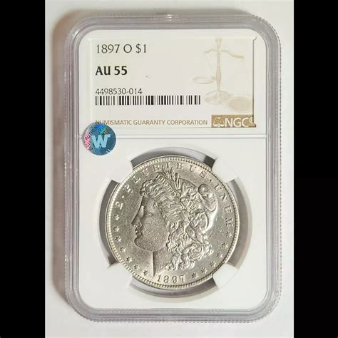 1897 O Morgan Silver Dollar NGC AU 55 Sight White Bob Paul Rare Coins