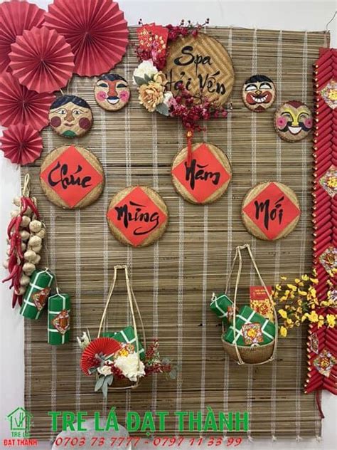 Cách trang trí cách trang trí tết bằng mành tre tinh tế và độc đáo