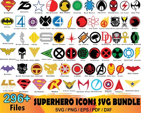 Superhero Icons Svg Bundle Free Svg Files For Cricut