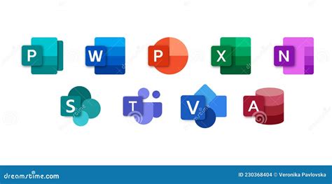 Set Icons Microsoft Office Word Excel Onenote Yammer Sway