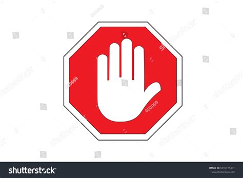 Stop Sign Red Forbidding Sign Human Stock Vector Royalty Free
