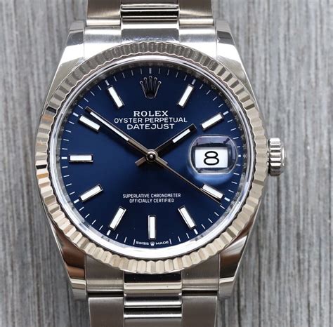 Rolex Datejust 36mm Blue Dial Fluted Bezel 126234 2021 WATCH VAULT