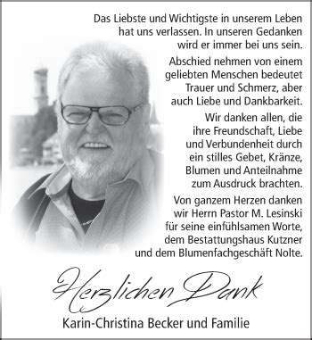 Traueranzeigen Von Danksagung Trauerportal Ihrer Tageszeitung