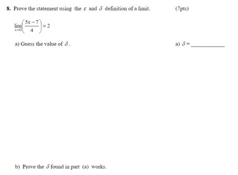 solved 8 prove the statement using the ε and δ definition