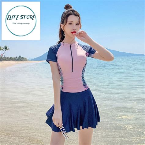 Sẵn Bikini Bộ Đồ bơi nữ áo tắm hai mảnh ngắn tay cá tính chất thun