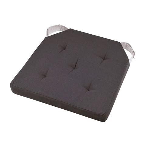 Galette de chaise carrée scratch 40 x 40 cm Duo Gris anthracite