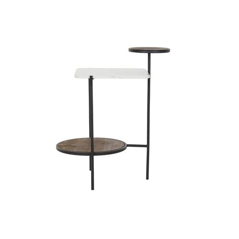 Šoninis staliukas DKD Home Decor juoda ruda balta kaina pigu lt