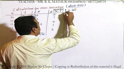calculation of mean deviation solved sums 04 statistics mathematics mathur sir classes