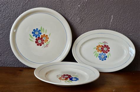 Ensemble de 3 plats la Faïencerie K G Lunéville L atelier Belle