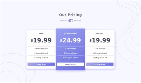frontend mentor responsive pricing component with toggle build with react coding challenge