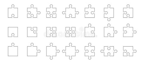 Jigsaw Puzzle Pieces Set Different Shapes Puzzle Details With Various