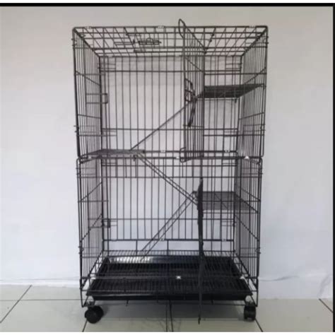 Jual Kandang Kucing 3 Tingkat Size XXL Jumbo Ukuran Panjang 75cm Lebar