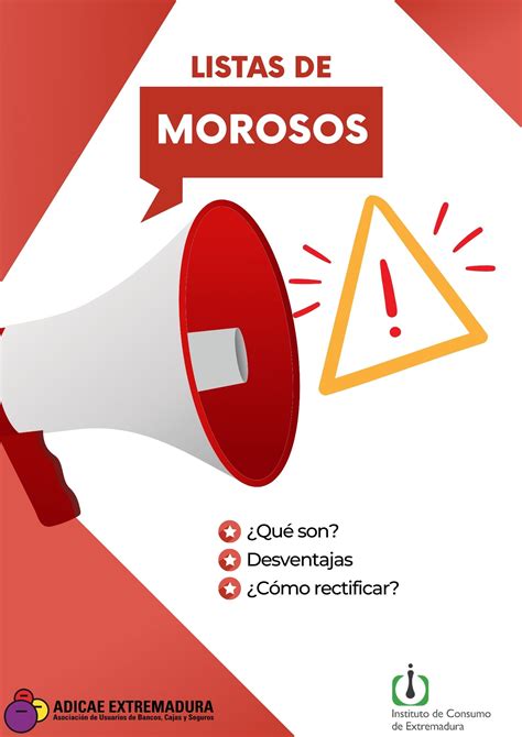 Estás en la lista de morosos Adicae Extremadura