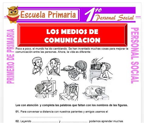 Los Medios de Comunicación para Primero de Primaria Escuela Primaria