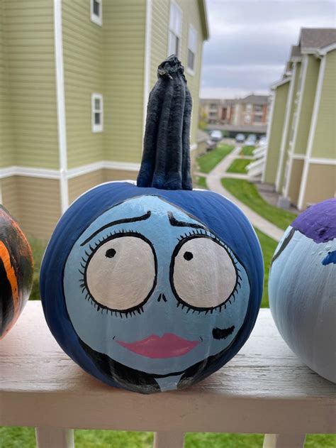 Corpse Bride Pumpkin Painting Creative Pumpkin Painting Cute Painted