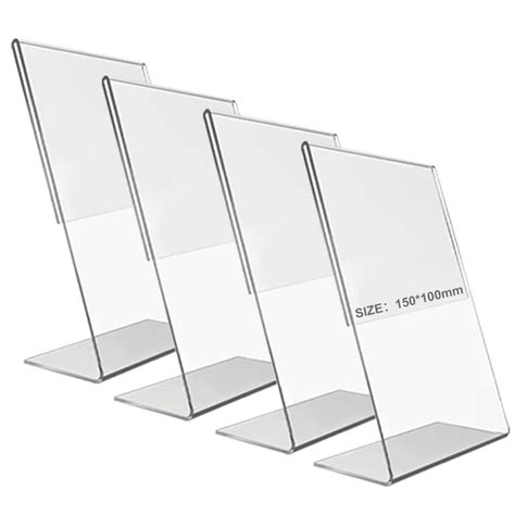Buy Rebanky 4 Pcs 10x15 Cm Acrylic Sign Holder Acrylic Menu Holder