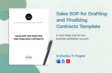 Sales SOP For Drafting And Finalizing Contracts Template In PDF Word