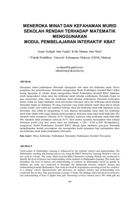 PDF MENEROKA MINAT DAN KEFAHAMAN MURID SEKOLAH Dapatan Ini Selari