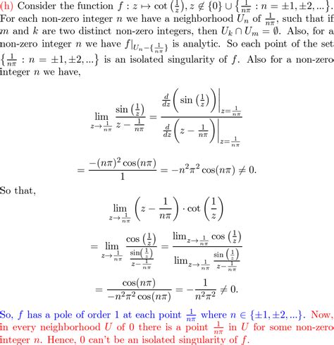 find and classify the isolated singularities of each of the quizlet