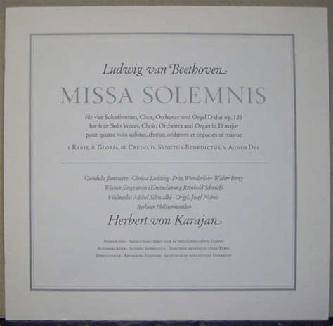 Beethoven Gundula Janowitz Christa Ludwig Fritz Wunderlich