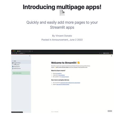 creating true multi page streamlit apps — the new way 2022 by andy mcdonald towards data