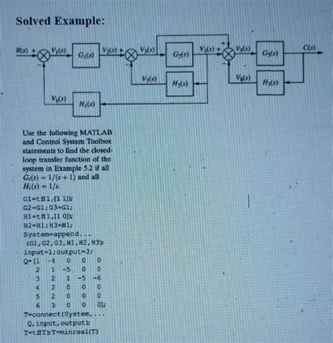 solved example use the following matlab and control