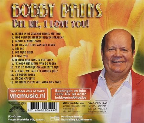 Bobby Prins Bel Me I Love You Cd Bobby Prins Cd Album