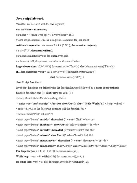 js lab 1 pdf java script control flow