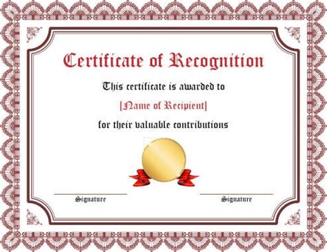 Certificate Of Merit Sample Format HQ Template Documents