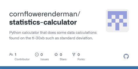 Github Cornflowerenderman Statistics Calculator Python Calculator