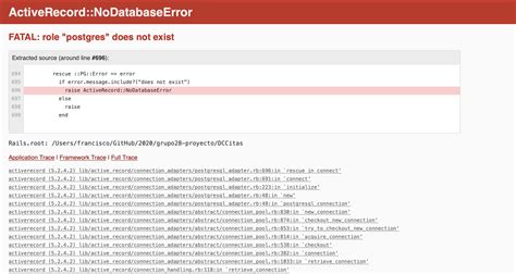 nodatabaseerror role postgres does not exist · issue 127 · iic2143 2020 1 proyecto · github