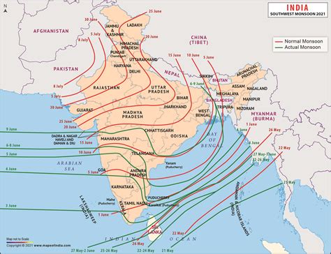 South West Monsoon In India Monsoon Map Of India