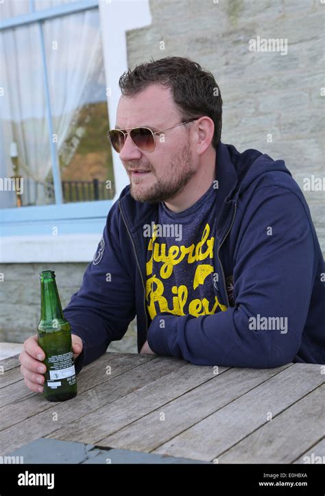 Man Drinking Beer Stock Photo Alamy
