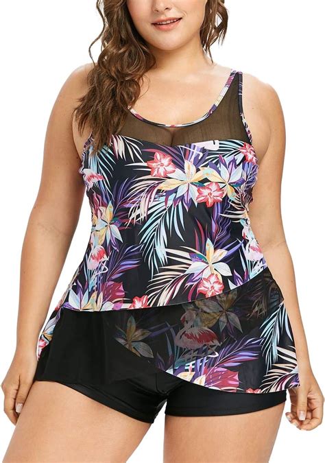 Nicetage Traje de baño para Mujer 2 Piezas Tankini de Malla con